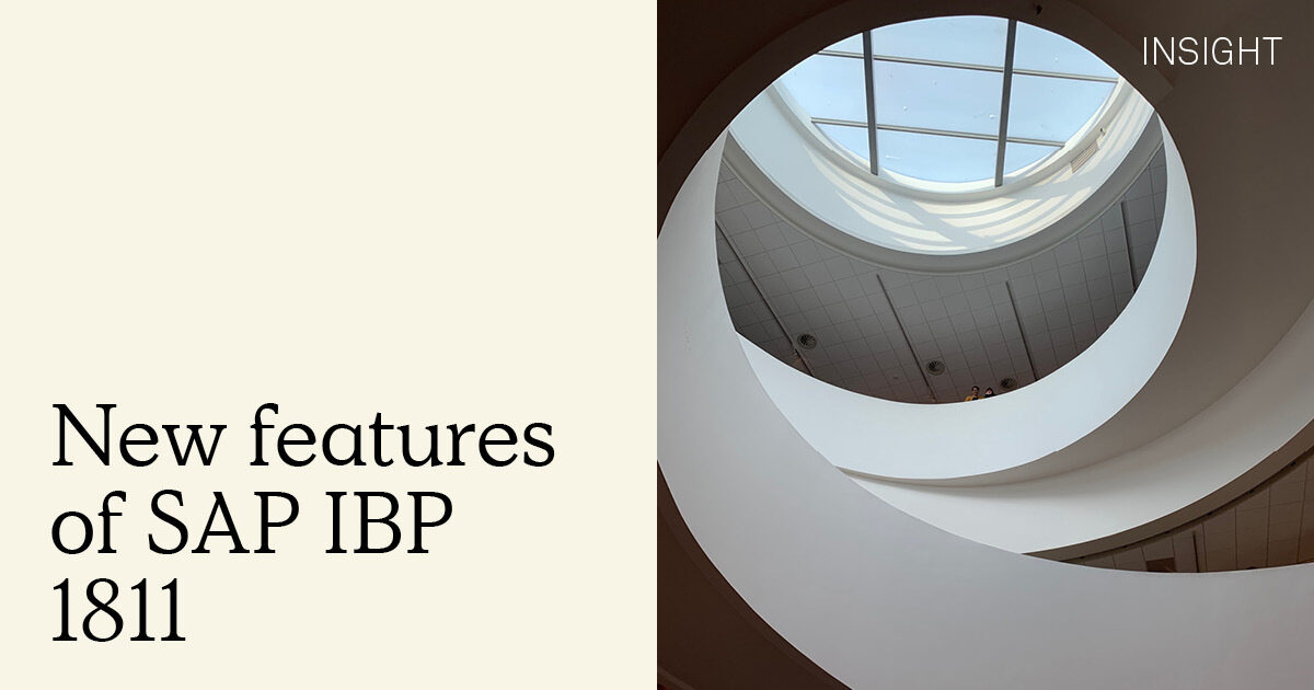 Five selected features of the 1811 upgrade of SAP IBP | Implement