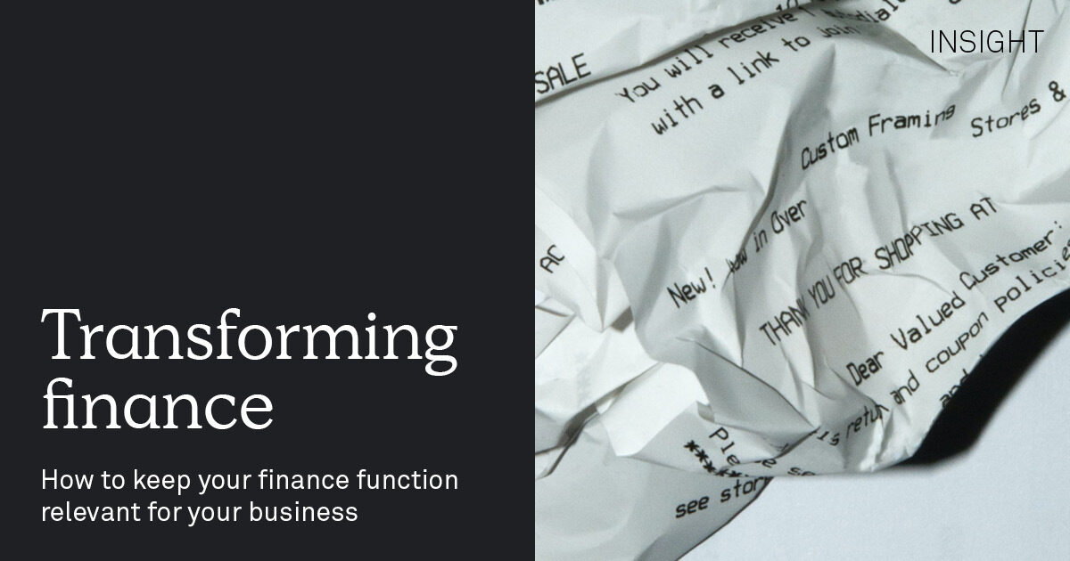 Transforming finance to be fit for the future and… | Implement